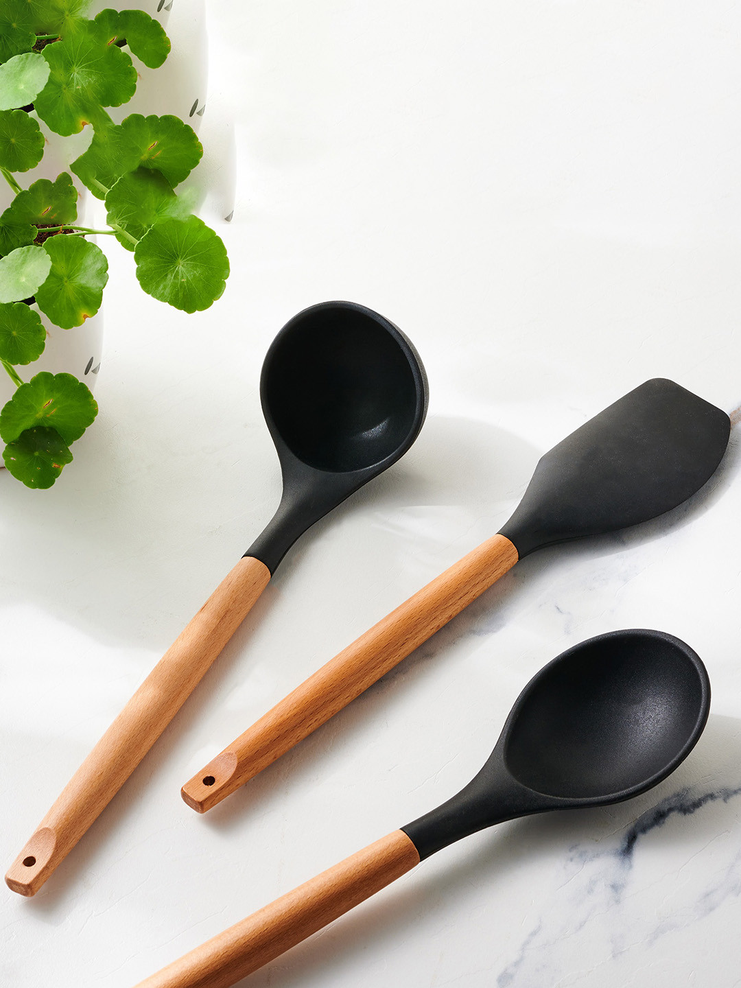 Buy Home Centre Chef Special Omega Black & Beige Slotted Spoon With ...