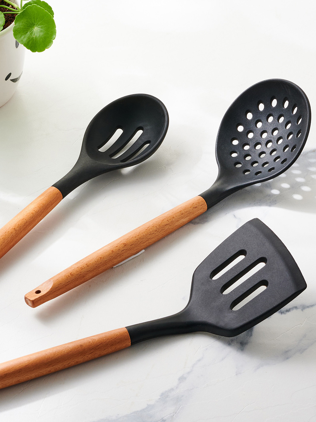 Buy Home Centre Chef Special Omega Black Silicone Slotted Turner With ...
