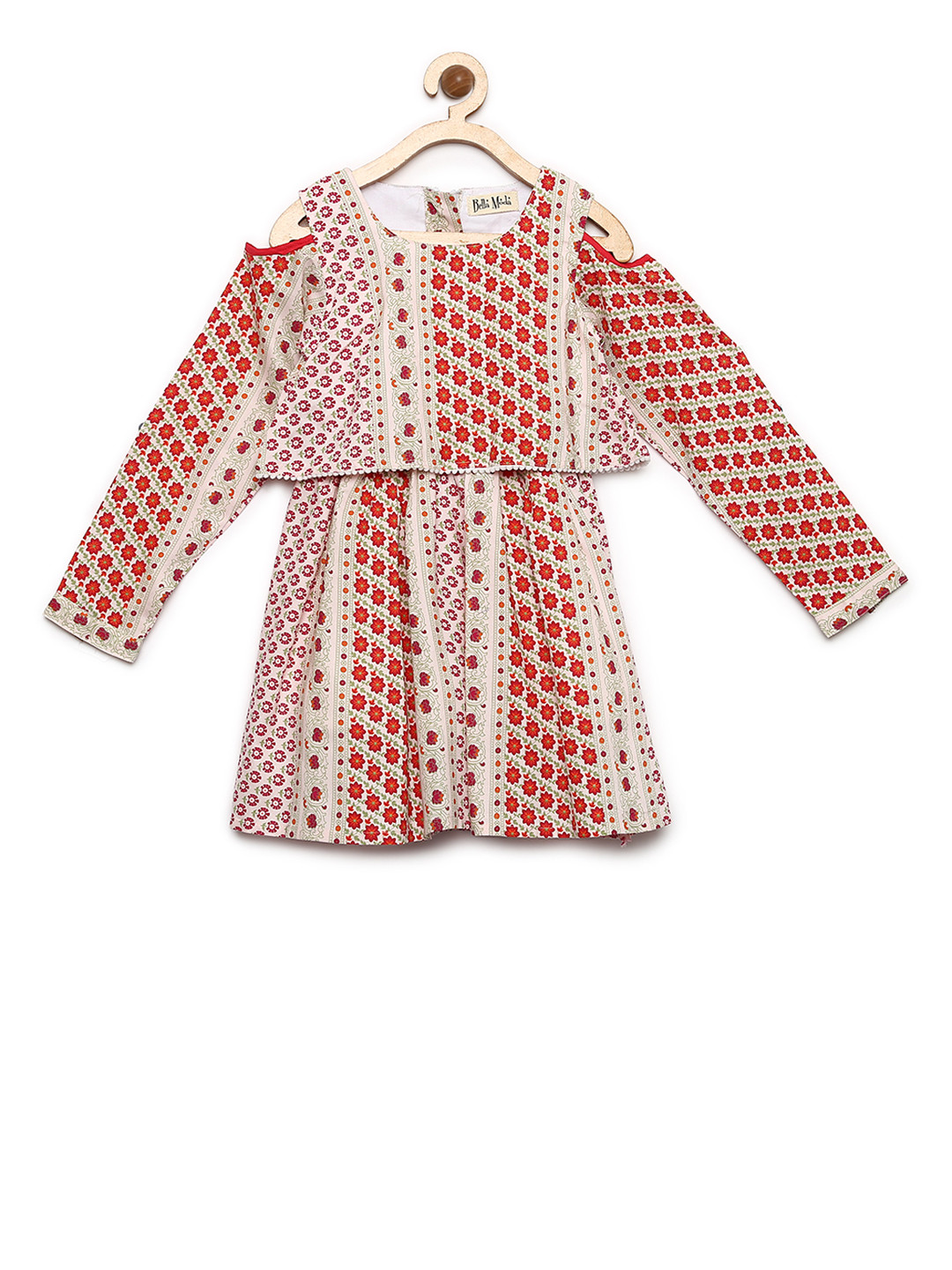 Buy Bella Moda Girls Multicoloured Printed Fit & Flare Dress - Dresses ...