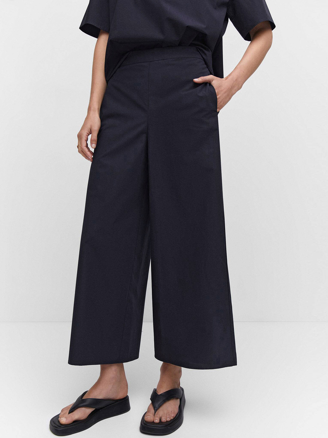 Buy MANGO Women Cotton High Rise Culottes - Trousers for Women 23836252 ...