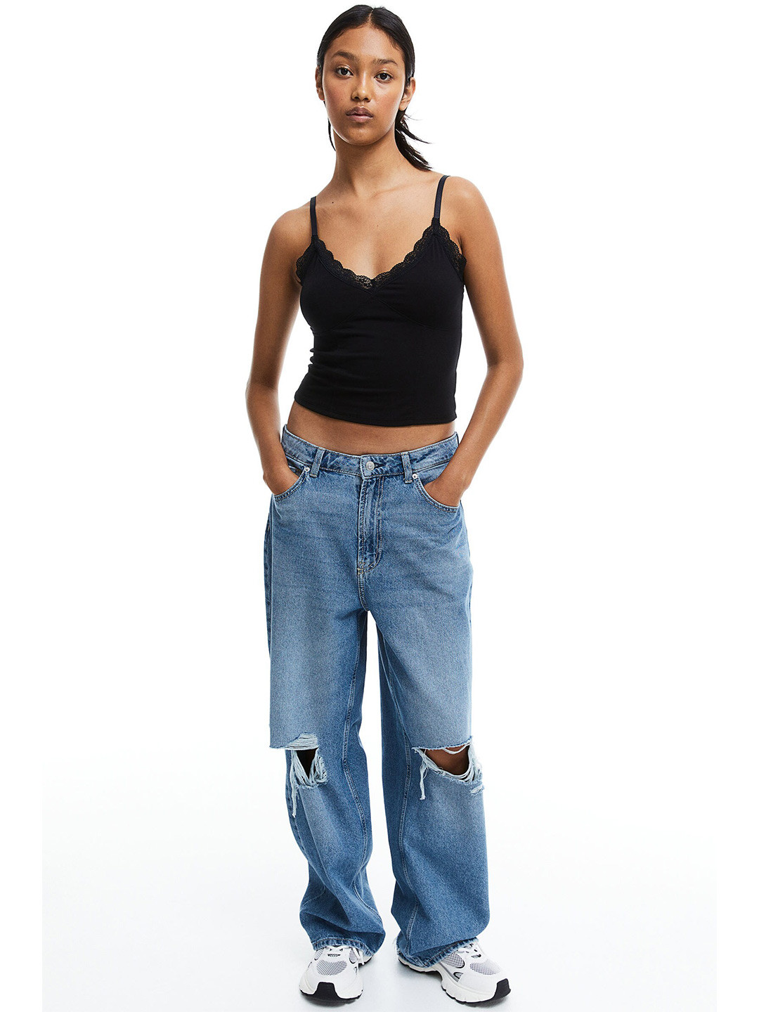 Buy H&M Lace Trimmed Strappy Tops - Tops for Women 23837414 | Myntra