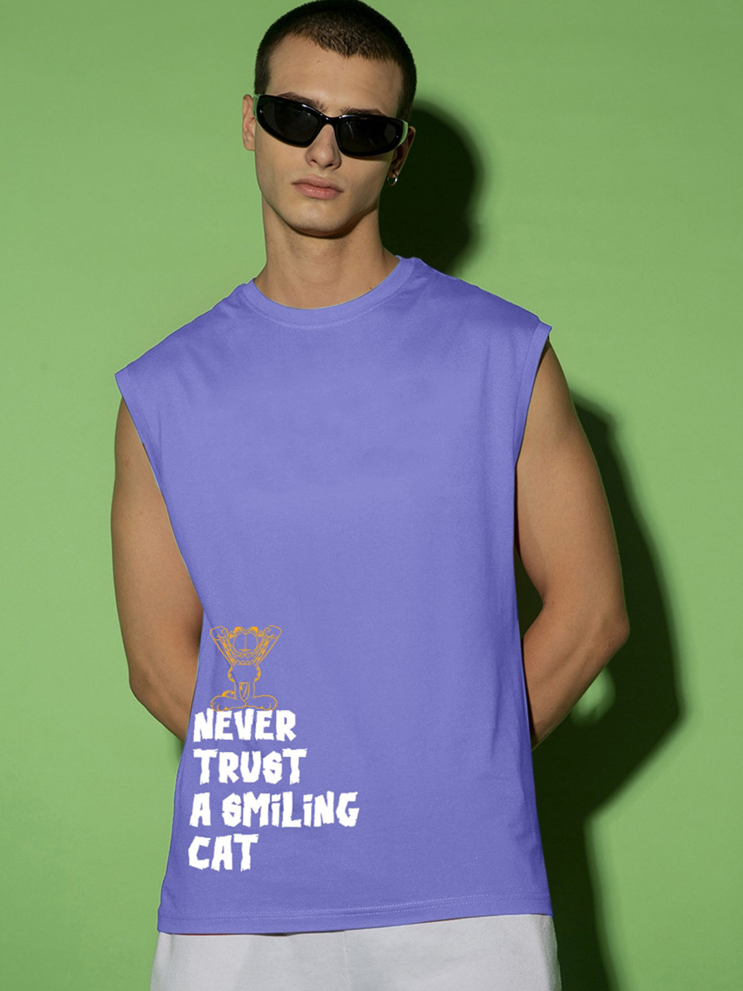 Buy Bewakoof Garfield Printed Oversized Pure Cotton Innerwear Vest ...