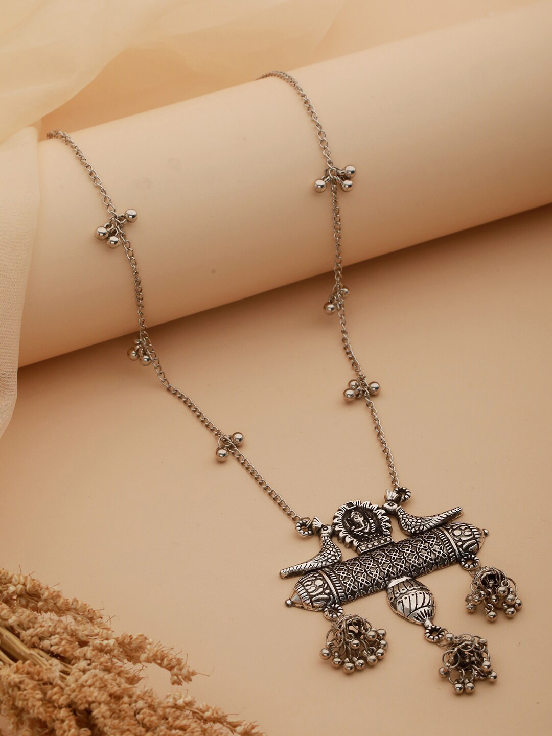 Buy Aadvik Designs Silver Plated Oxidised Necklace - Necklace And ...