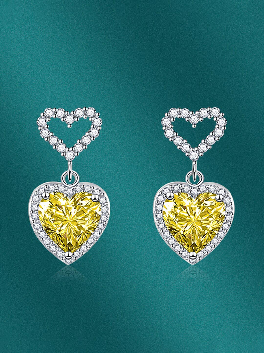 Buy Designs & You Silver Plated Heart Shaped Drop Earrings - Earrings ...