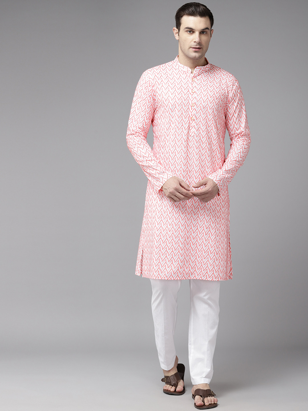 Buy See Designs Men Embroidered Regular Pure Cotton Kurta With Trousers ...