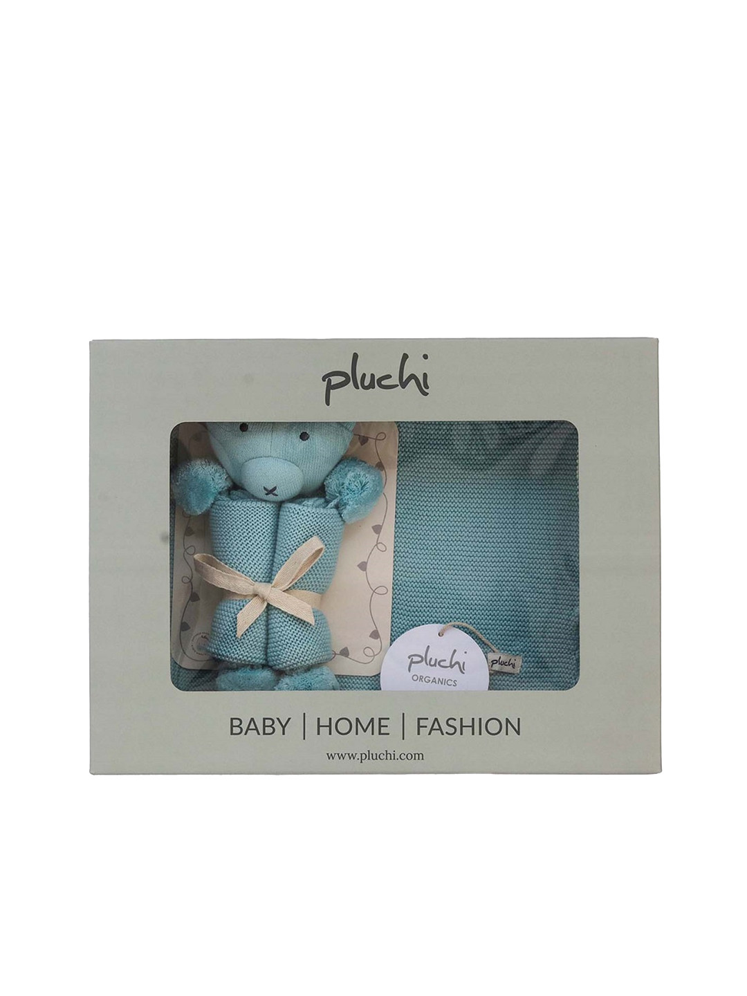 Buy Pluchi Infants 2 Pcs Pure Cotton Teddy Bear & Blanket Apparel Gift ...