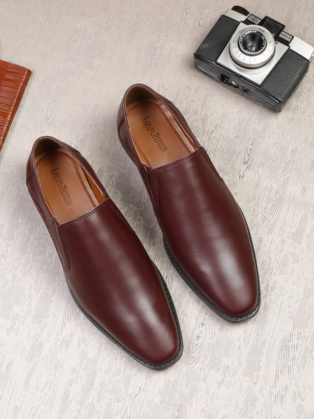 Buy LOUIS STITCH Men Perforated Premium Leather Formal Slip On Shoes ...