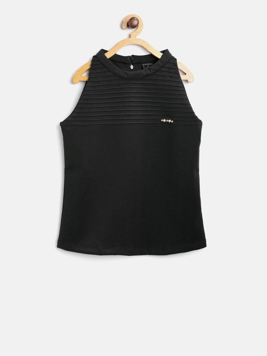 Buy Tiny Girl Black Solid Top - Tops for Girls 2385593 | Myntra