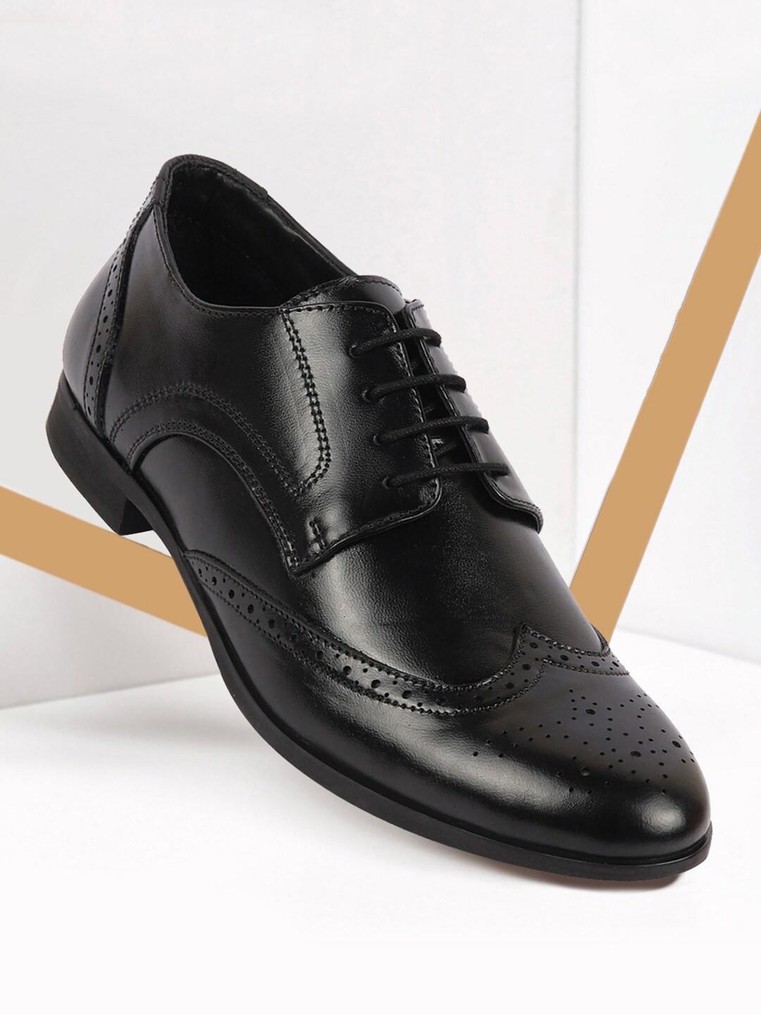 Buy FAUSTO Men Textured Leather Formal Brogues - Formal Shoes for Men ...