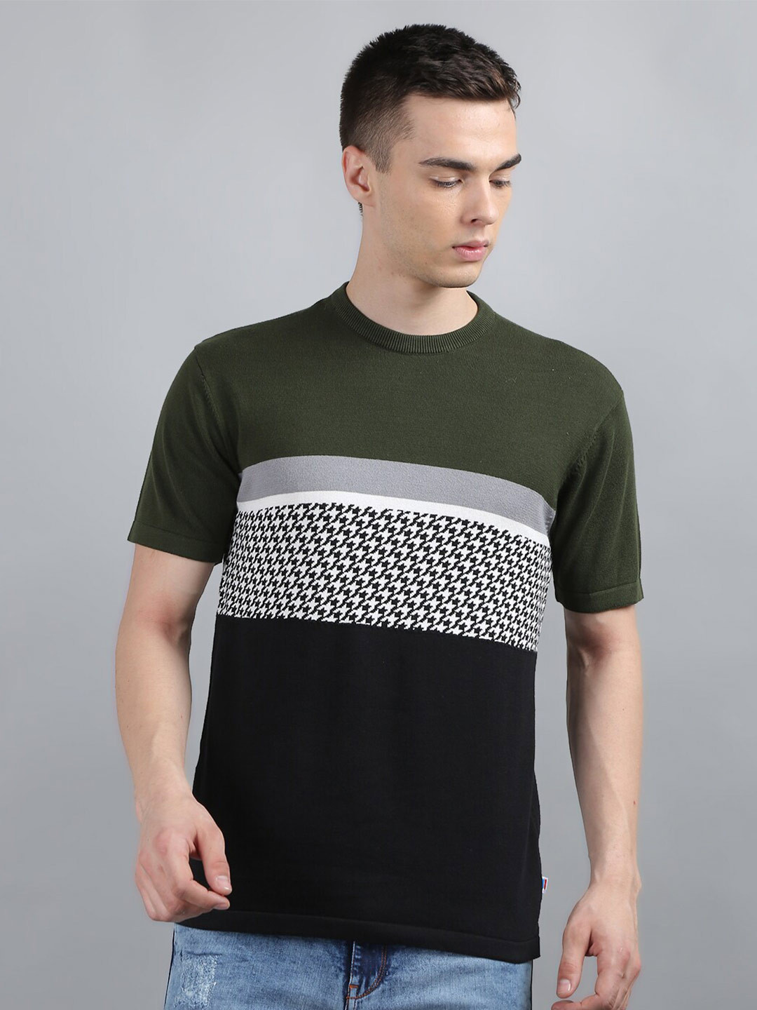 Buy TIM PARIS Geometric Printed Cotton T Shirt - Tshirts for Men ...