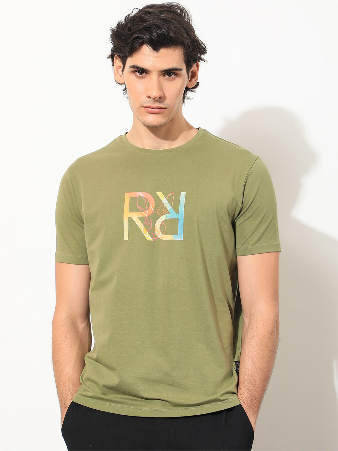 Buy RARE RABBIT Men Rings 4 Slim Fit Solid Polo Collar T Shirt ...