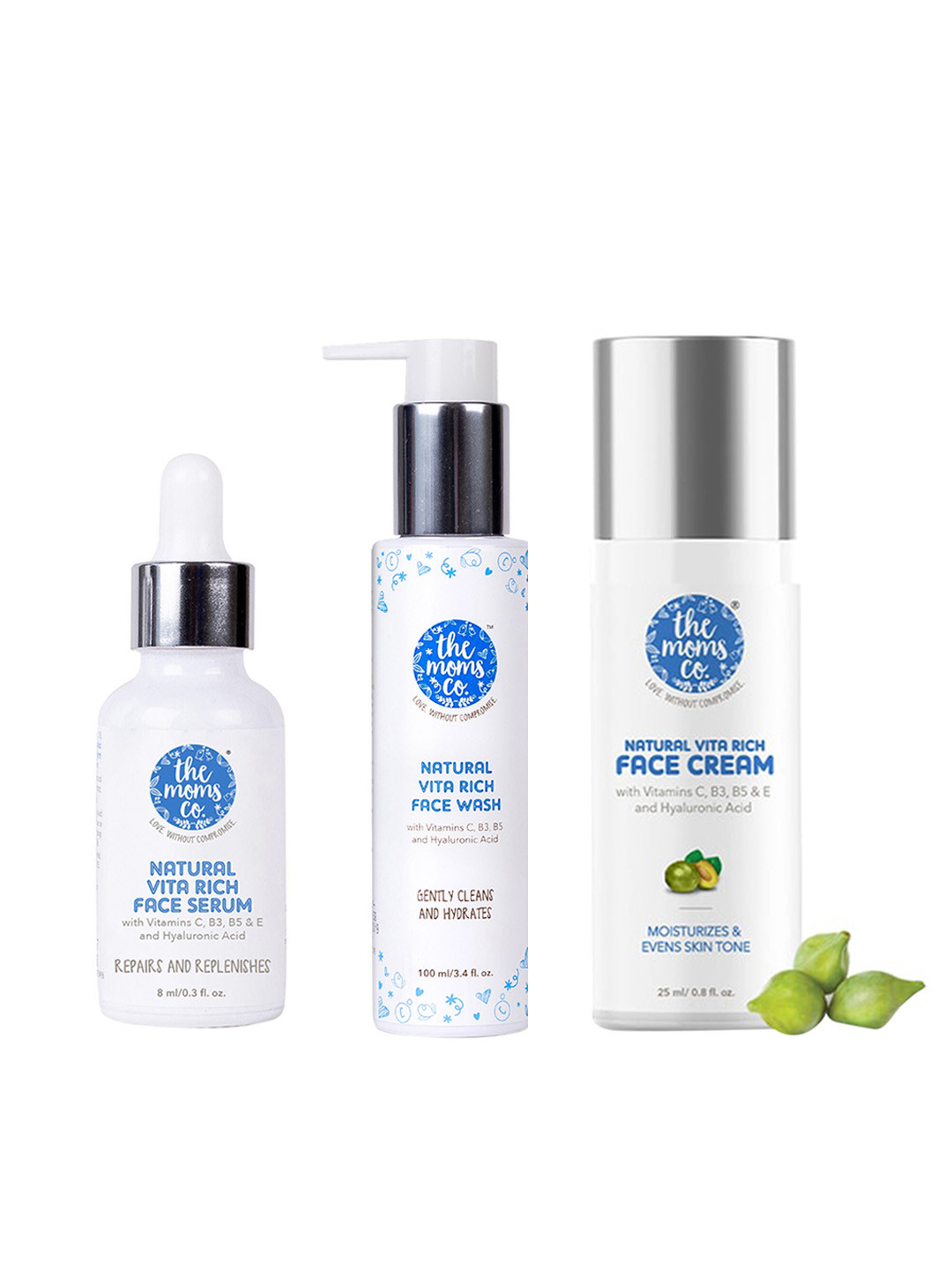 Buy The Moms Co. Set Of Natural Vita Rich Face Serum & Face Cream With ...