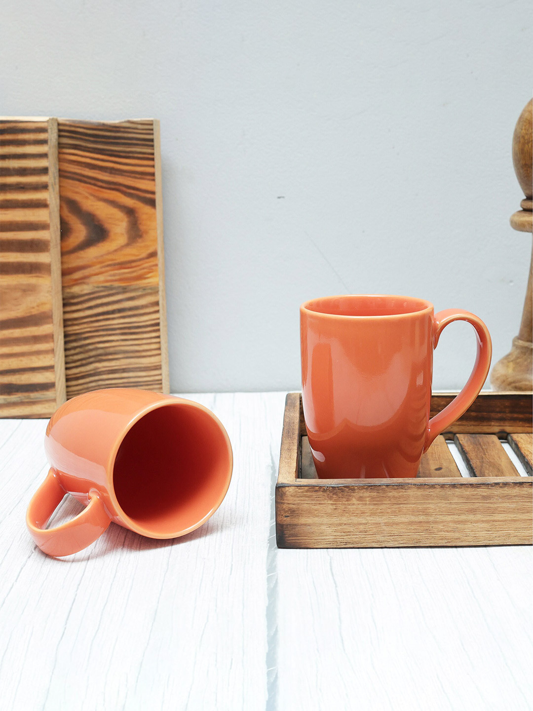 Buy Ariane Prime Orange 2 Pieces Porcelain Glossy Mugs 300ml Each ...