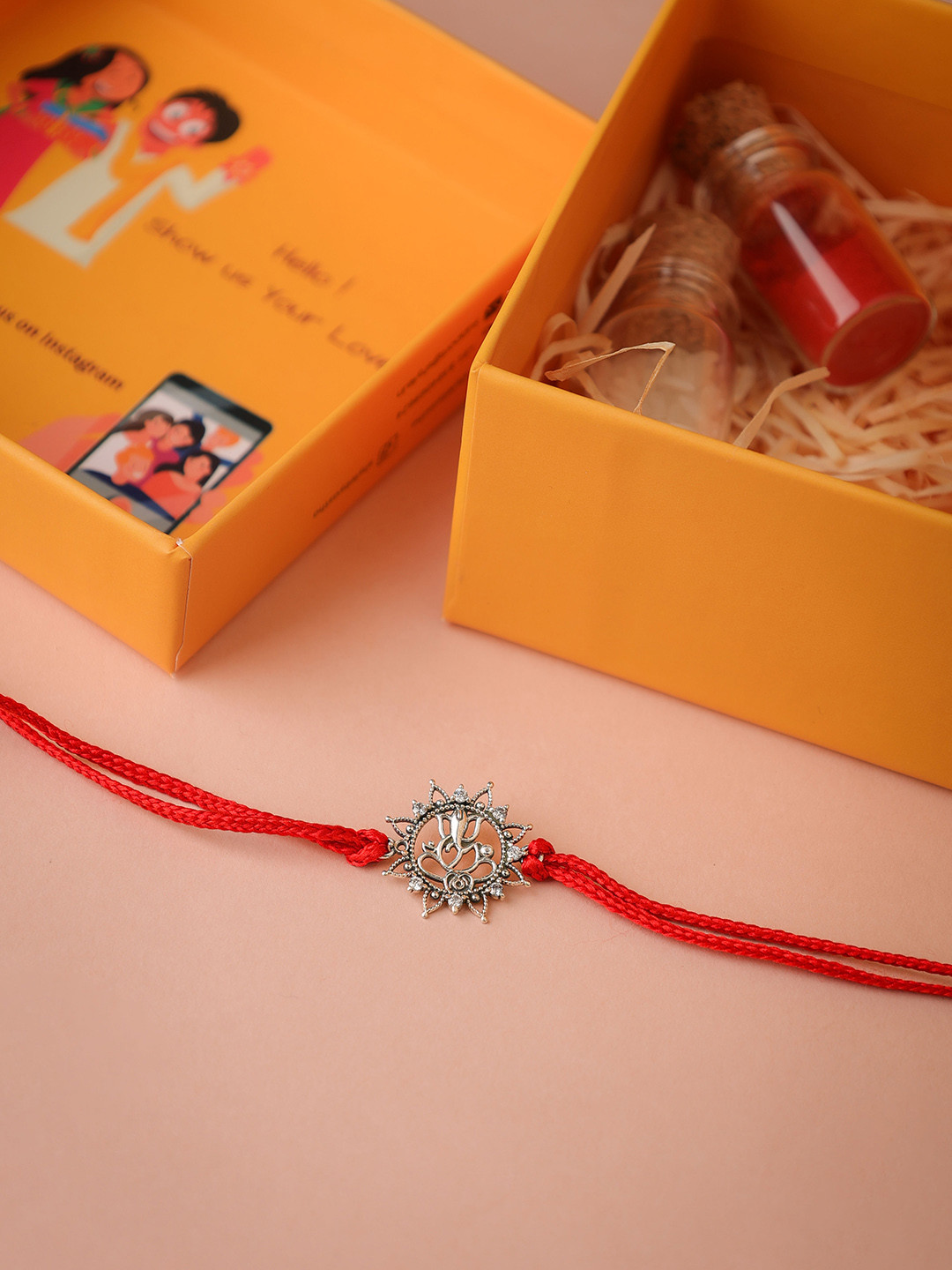 Buy Shyle Men 925 Sterling Silver Ganesha Rakhi Comes With A Roli ...