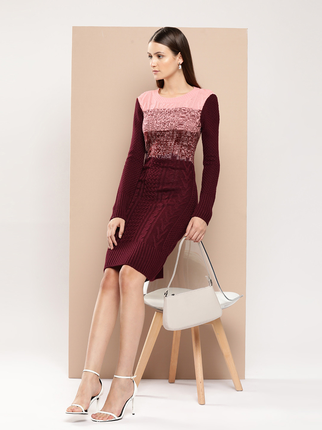 Buy Chemistry Cable Knit Acrylic Sweater Dress - Dresses for Women ...
