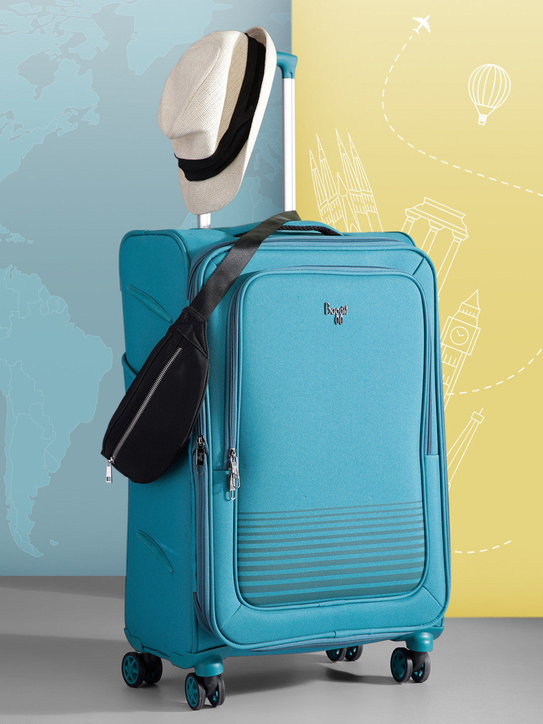 Buy Baggit Viber 66 Cm Medium Trolley Suitcase - Trolley Bag for Unisex ...