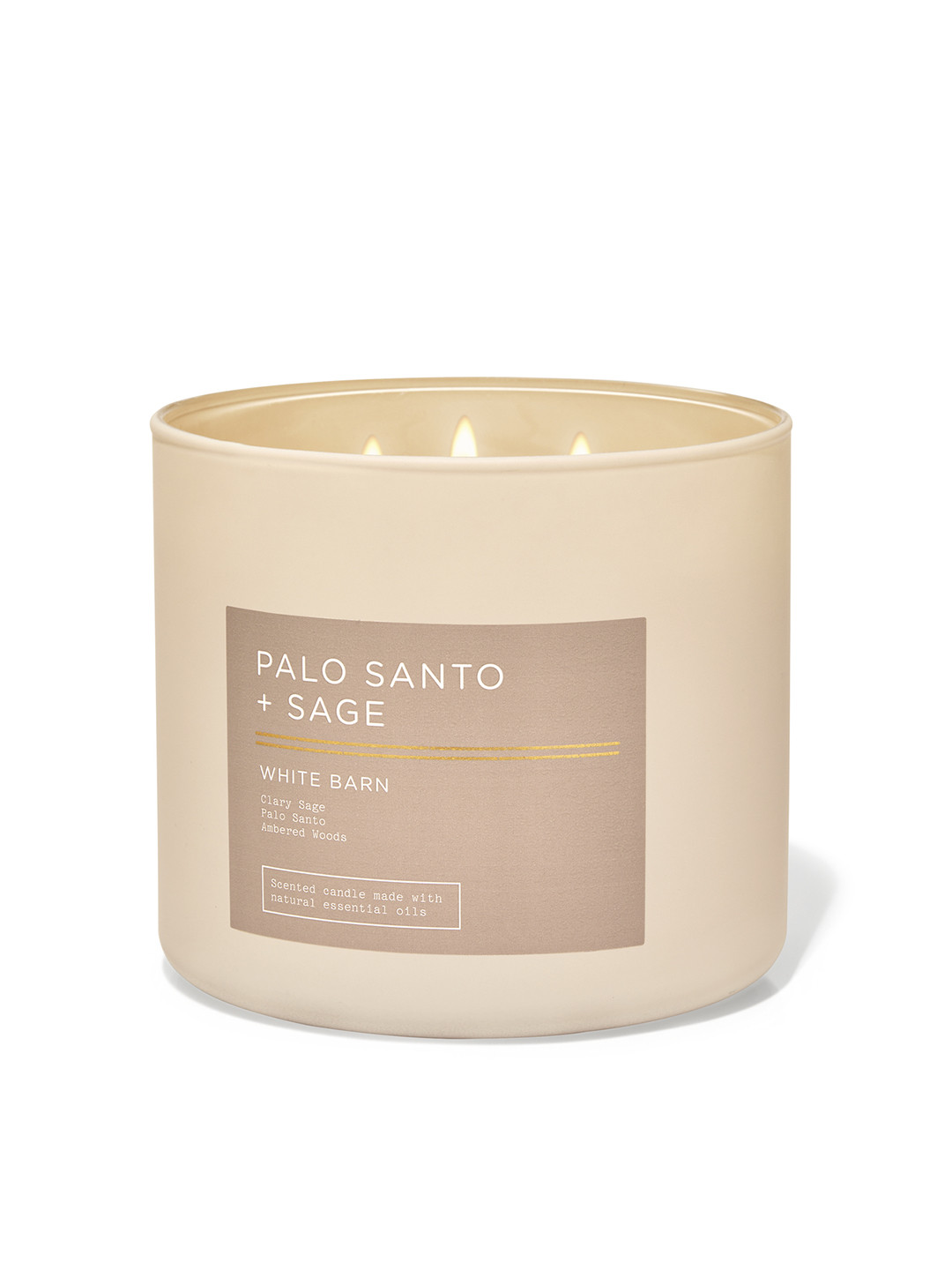 Buy Bath & Body Works White Barn Palo Santo + Sage 3 Wick Candle With Essential Oils 411g ...