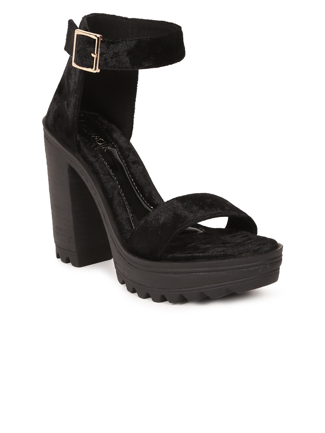 Buy Catwalk Women Black Solid Sandals - Heels for Women 2388774 | Myntra