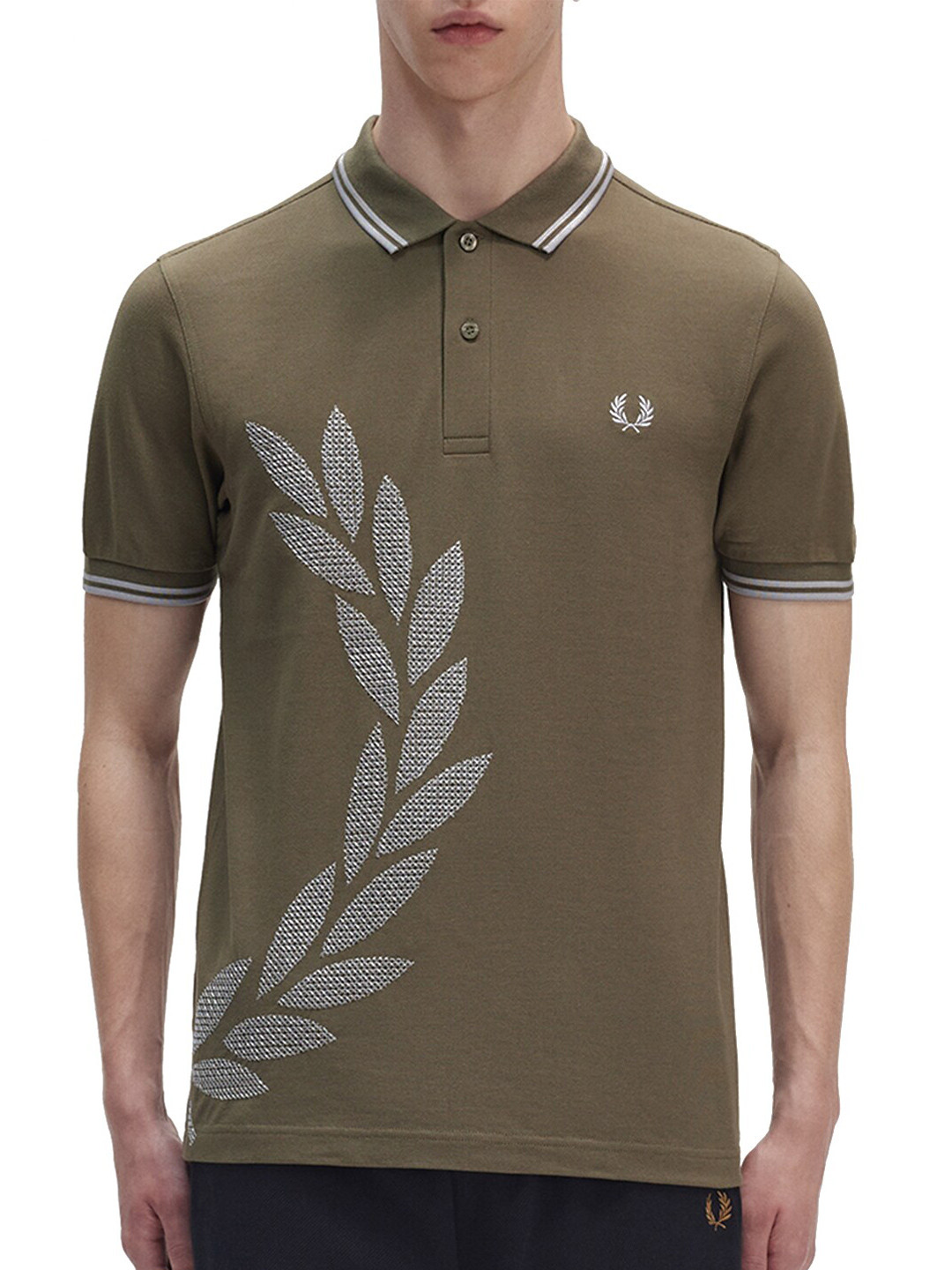 Buy Fred Perry Floral Embroidered Polo Collar Cotton T Shirt - Tshirts ...