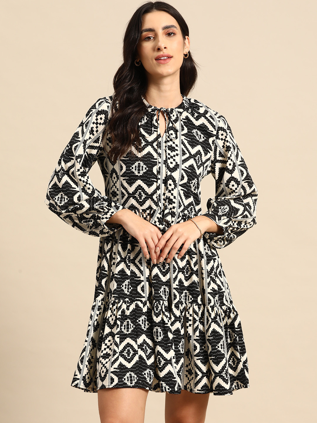 Buy MABISH By Sonal Jain Ethnic Motifs Printed Gathered Detail A Line ...