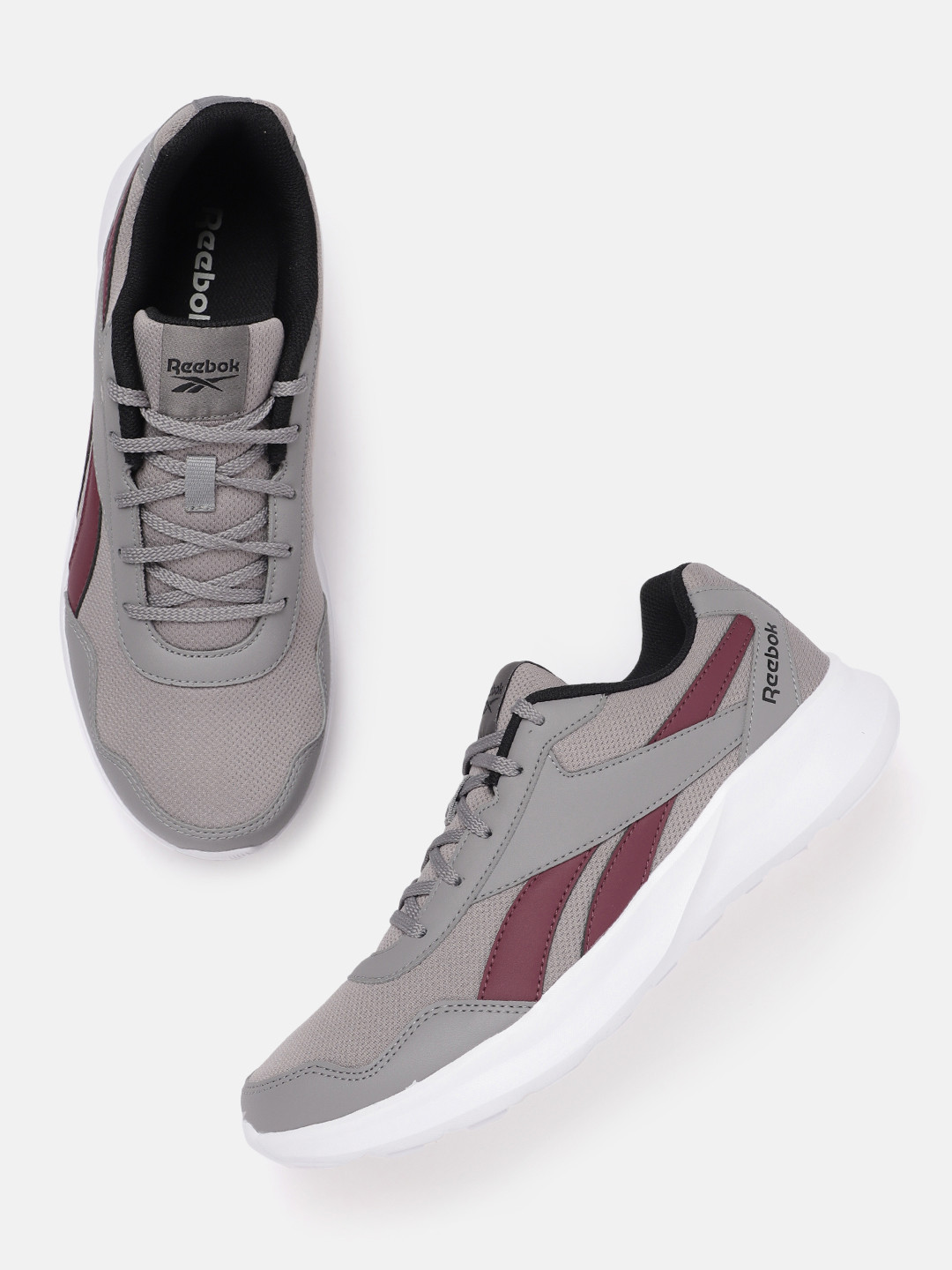 Buy Reebok Men Woven Design Fusion Running Shoes With Brand Logo Detail ...