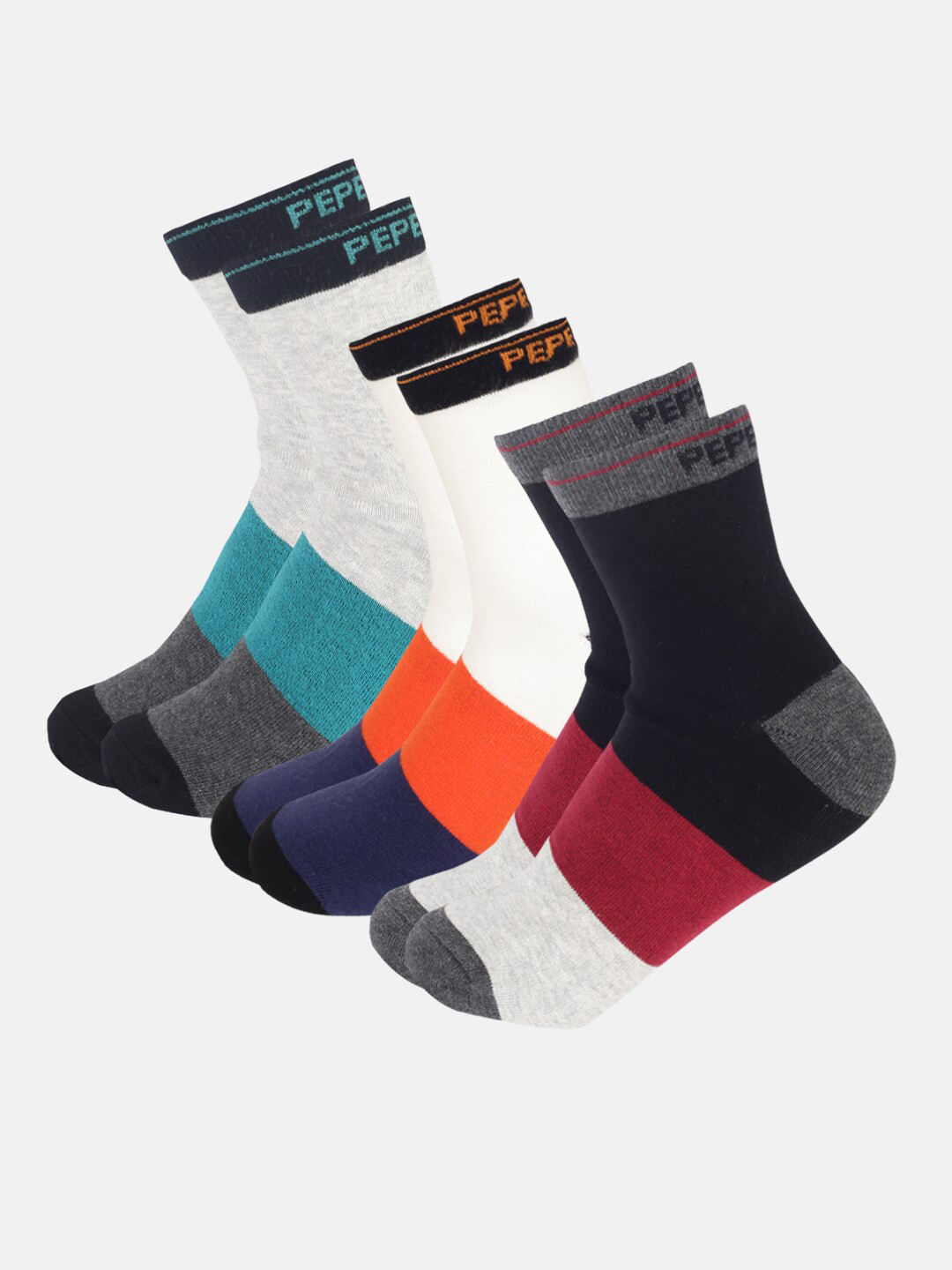Buy Pepe Jeans Men Pack Of 3 Patterned Ankle Length Socks - Socks for ...
