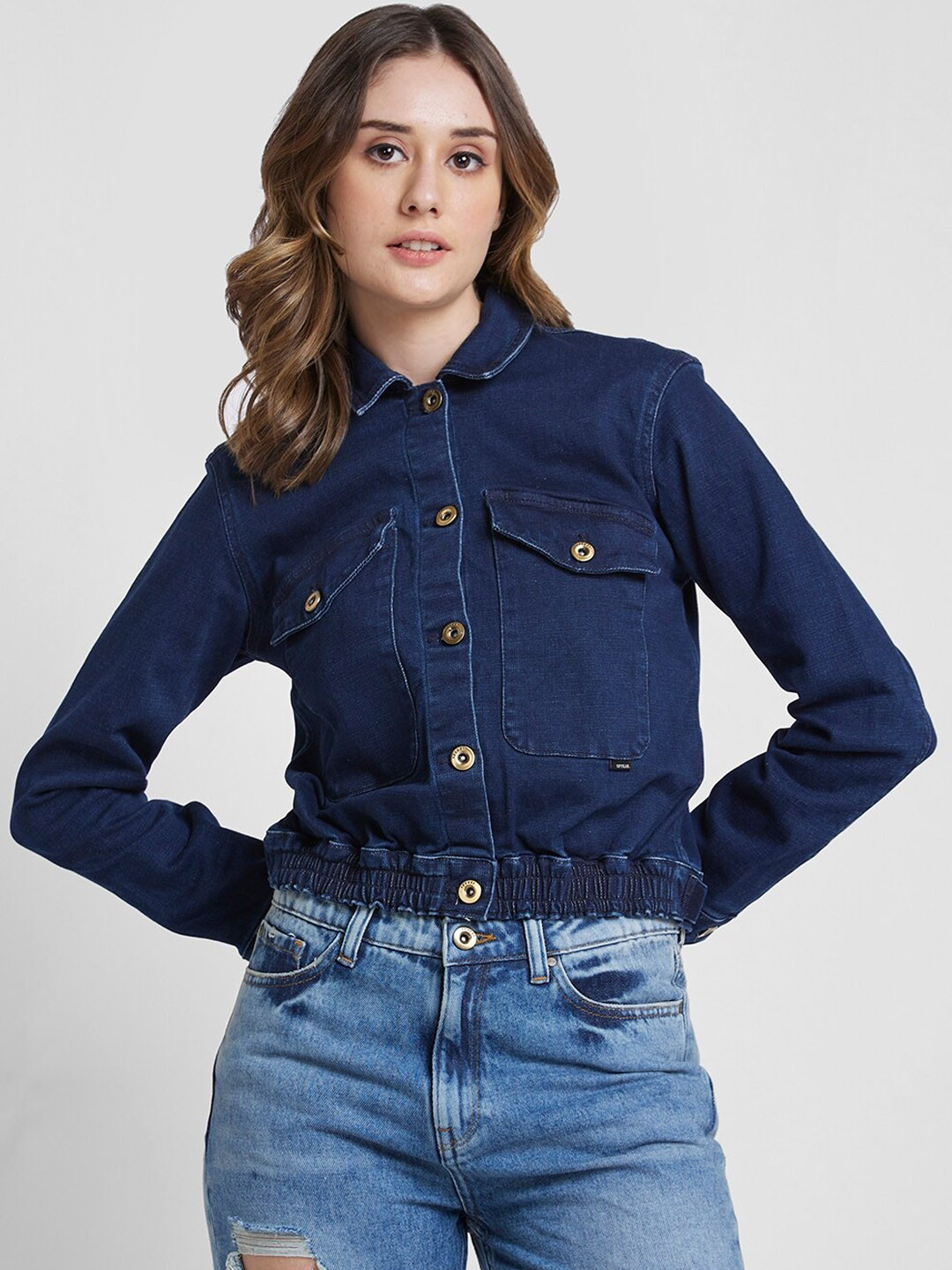 Buy SPYKAR Denim Jacket With Patchwork - Jackets for Women 23906746 ...
