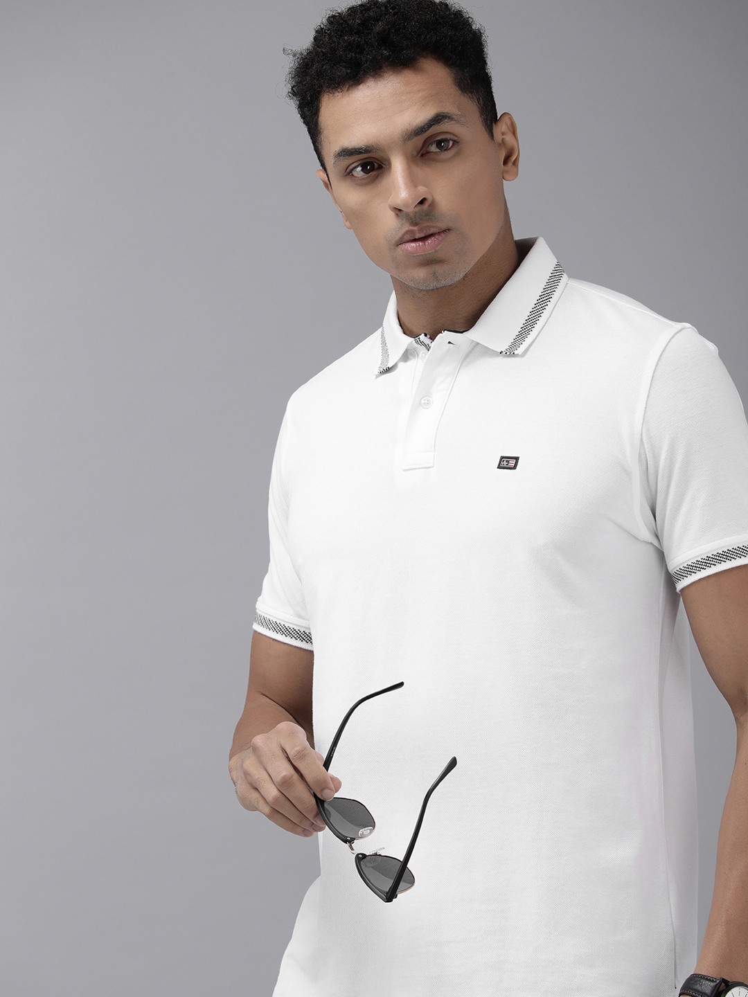 Buy Arrow Pure Cotton Polo Collar Solid Regular Fit Casual T Shirt ...