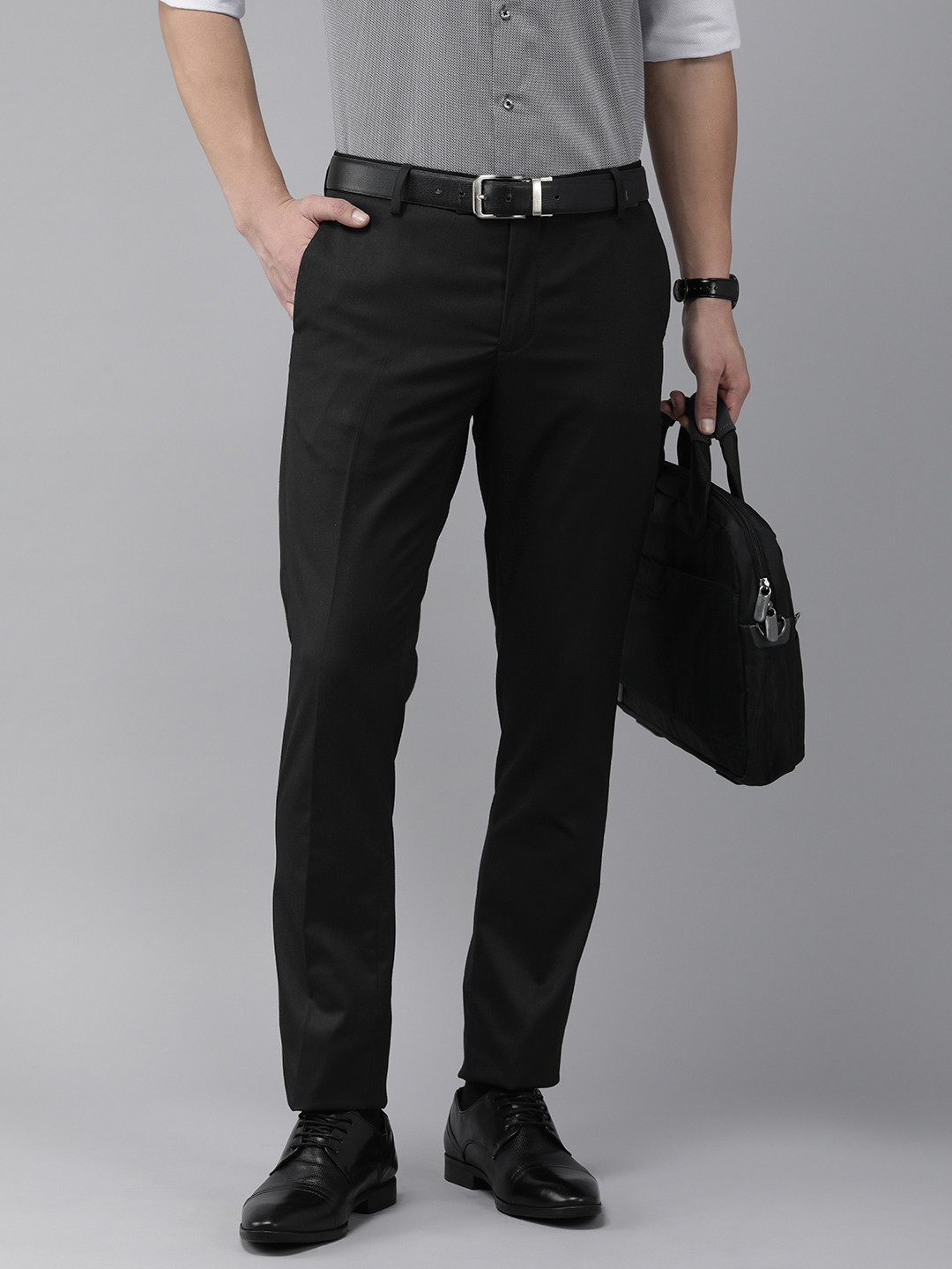 Buy Arrow Men Mid Rise Tailored Trousers - Trousers for Men 23909740 ...