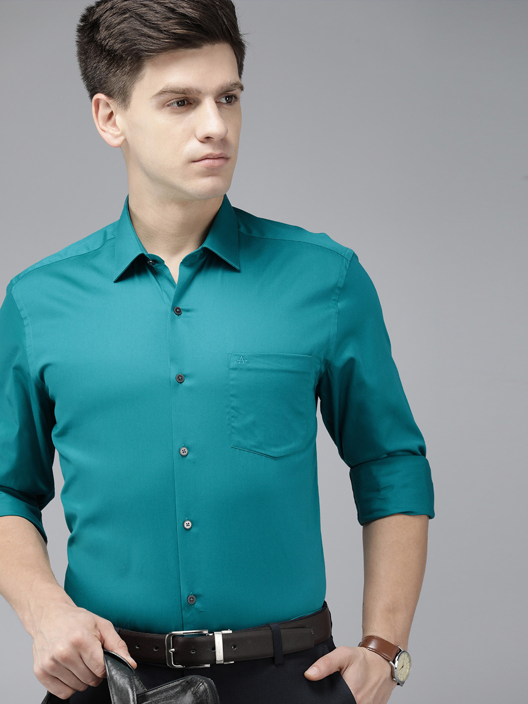 Buy Arrow Pure Cotton Solid Slim Fit Original Formal Shirt - Shirts for ...