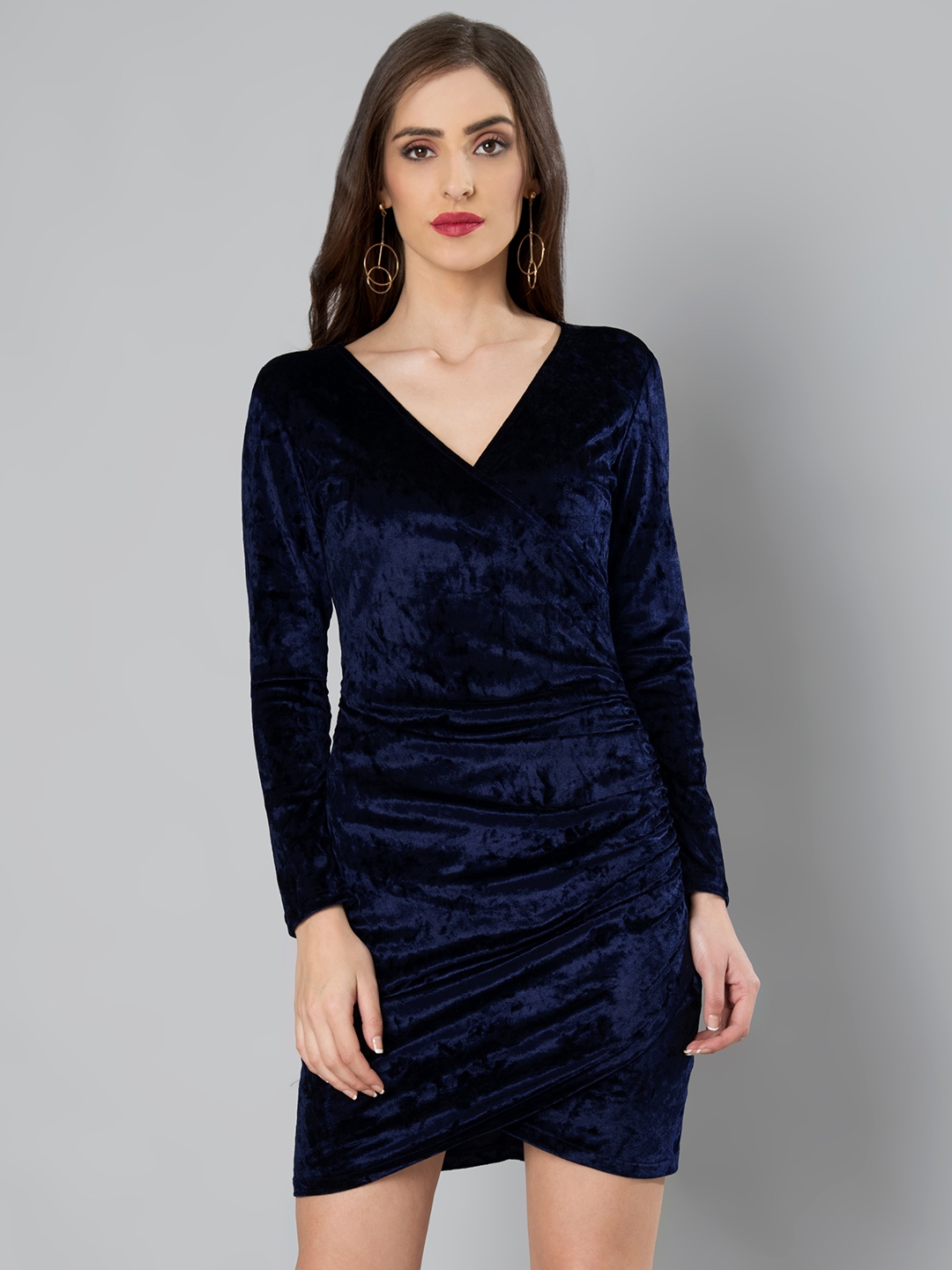 Buy Faballey Women Navy Blue Solid Bodycon Dress Dresses For Women