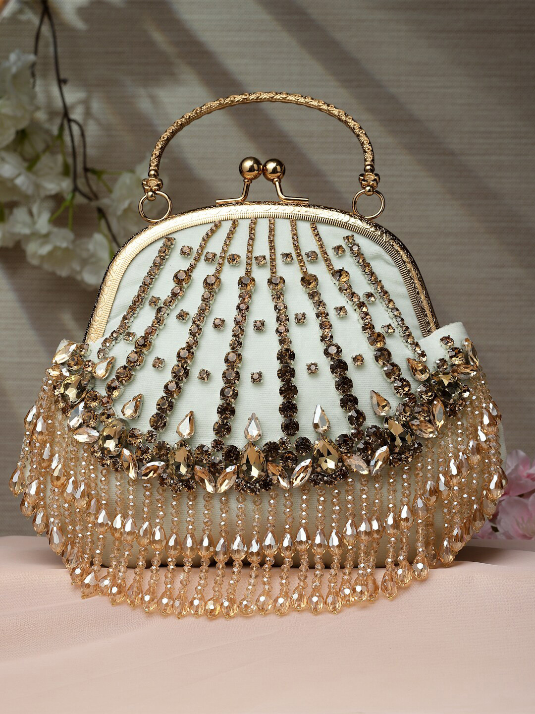 Buy Anekaant Embellished Tasselled Box Clutch - Clutches for Women ...