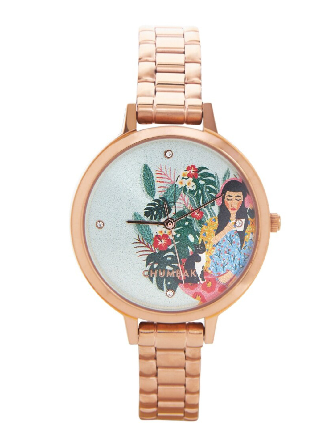 Buy TEAL BY CHUMBAK Women Embellished Dial & Analogue Watch ...