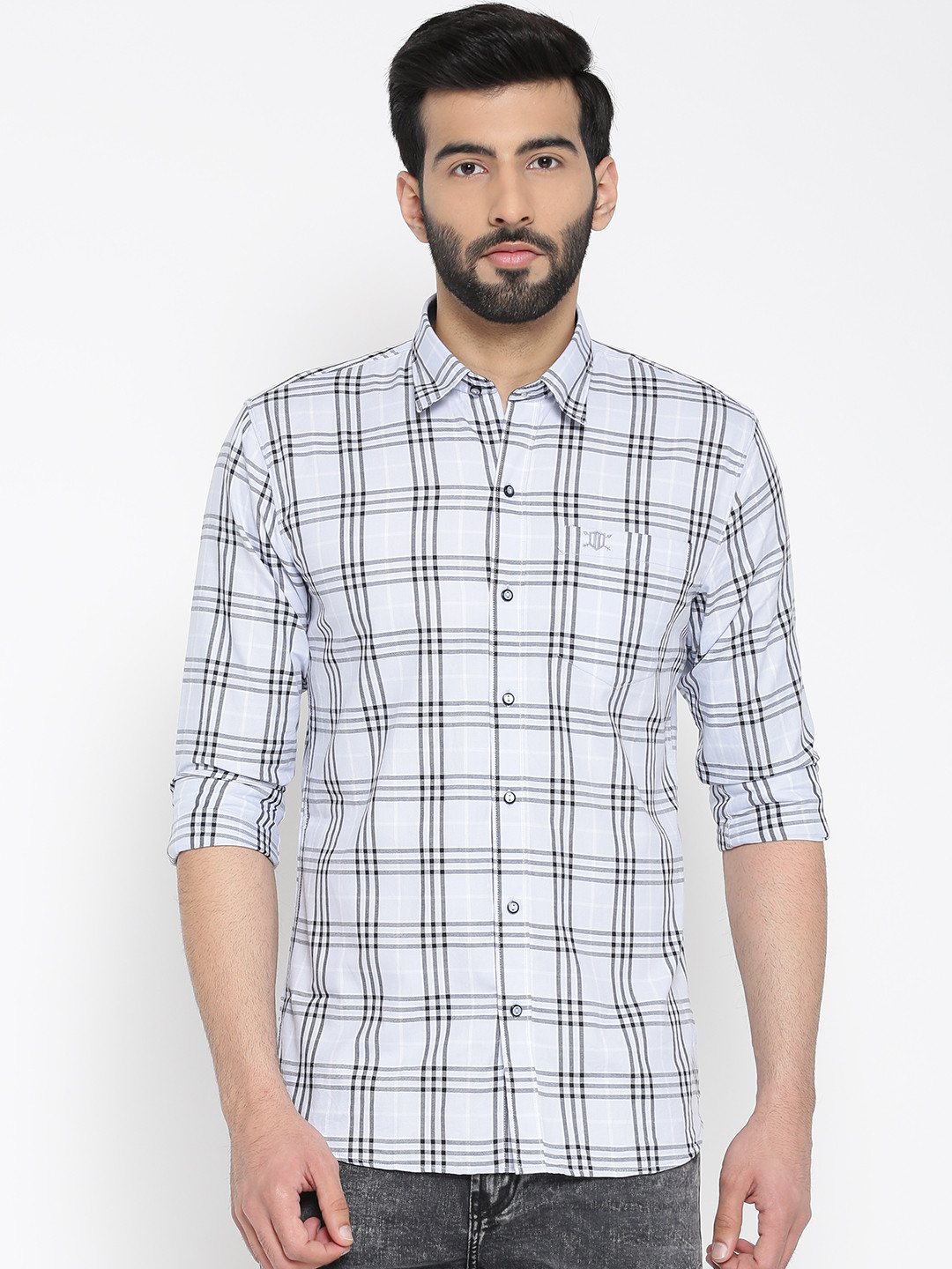Buy Duke Stardust Men Blue & Black Checked Casual Shirt - Shirts for ...