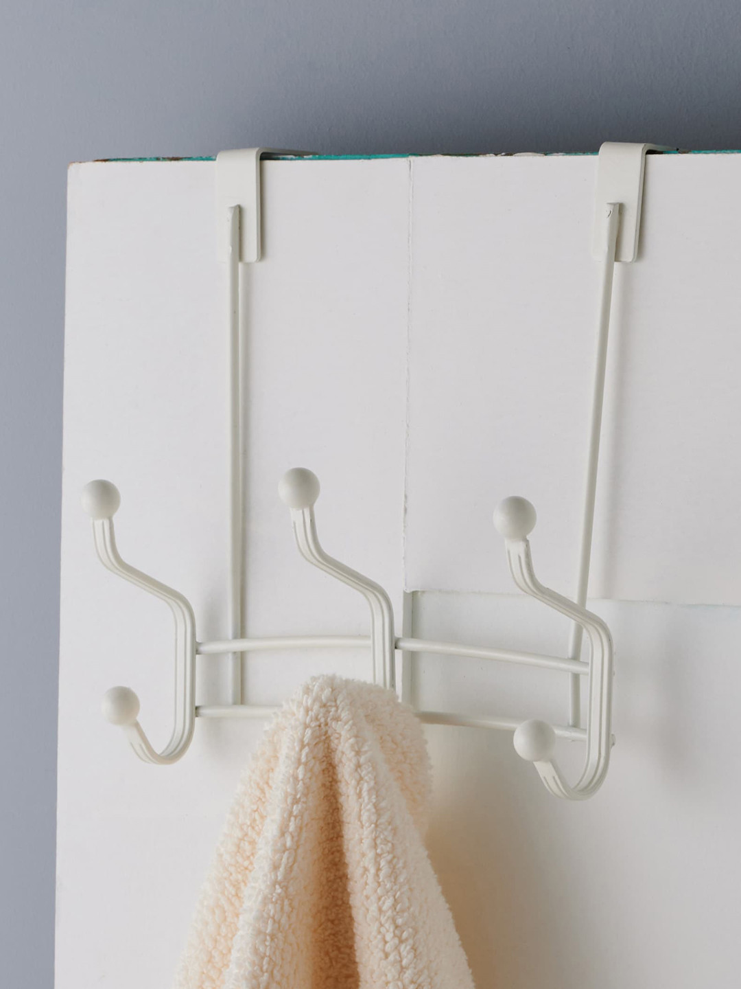 Buy Home Centre Off White Orion Medallion 6 Knobs Iron Over Door Hook ...