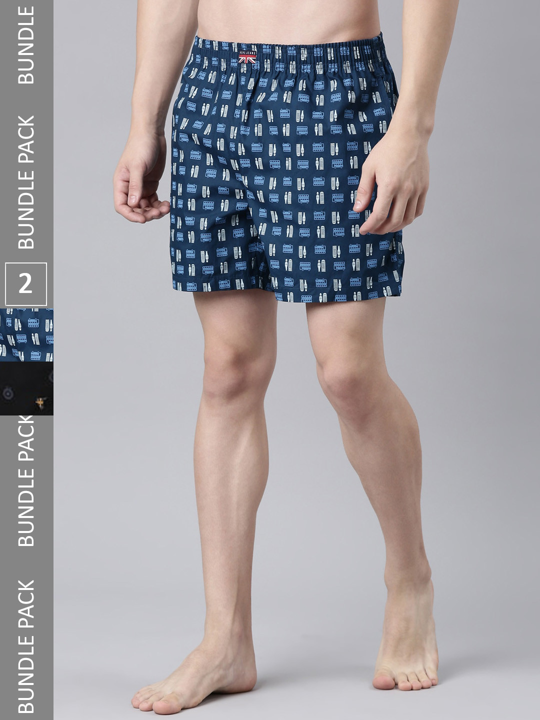 Buy Pepe Jeans Pack Of 2 Printed Pure Cotton Boxers 8904311381952 ...