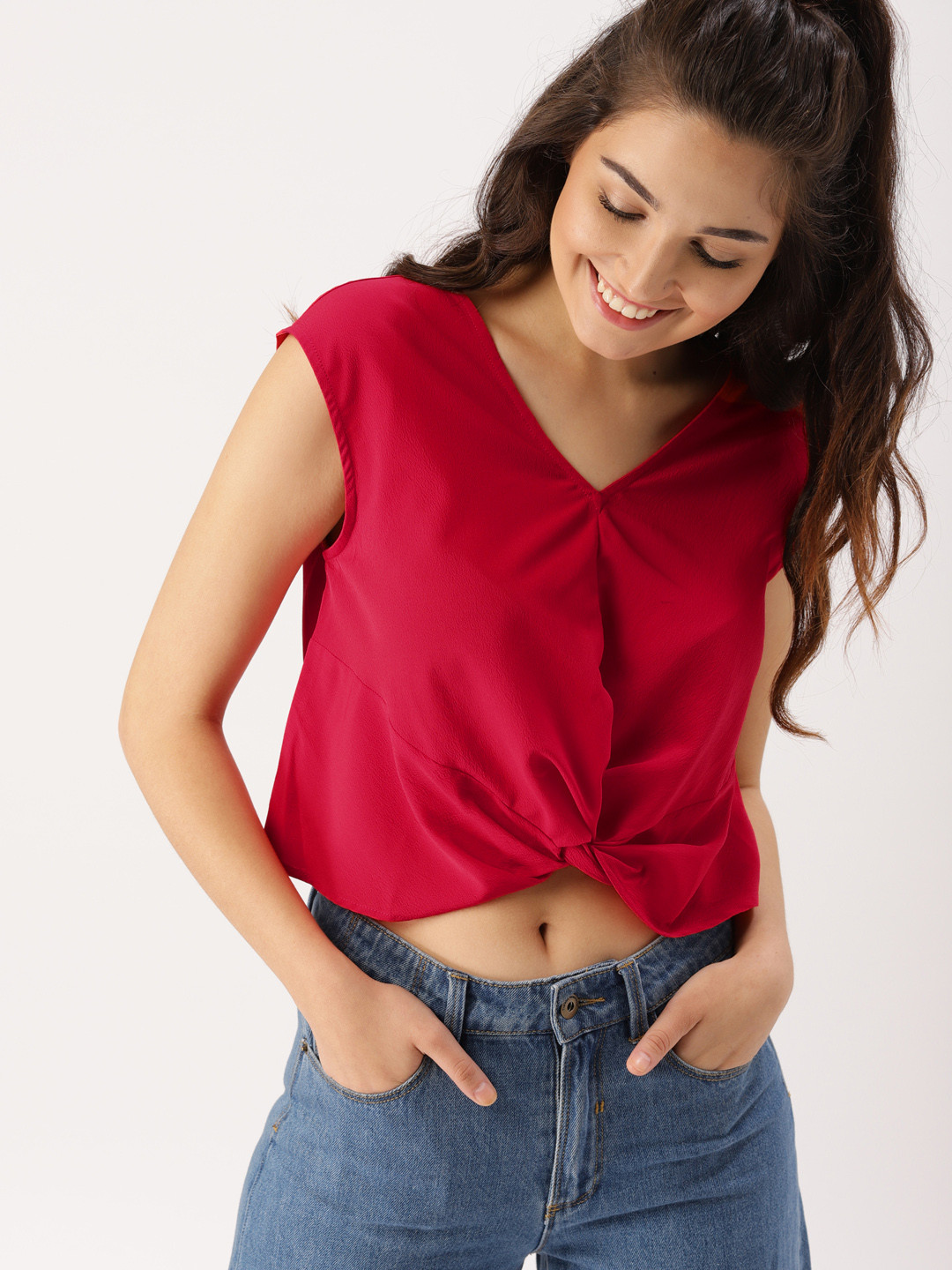 Buy DressBerry Women Red Solid Top - Tops for Women 2393072 | Myntra