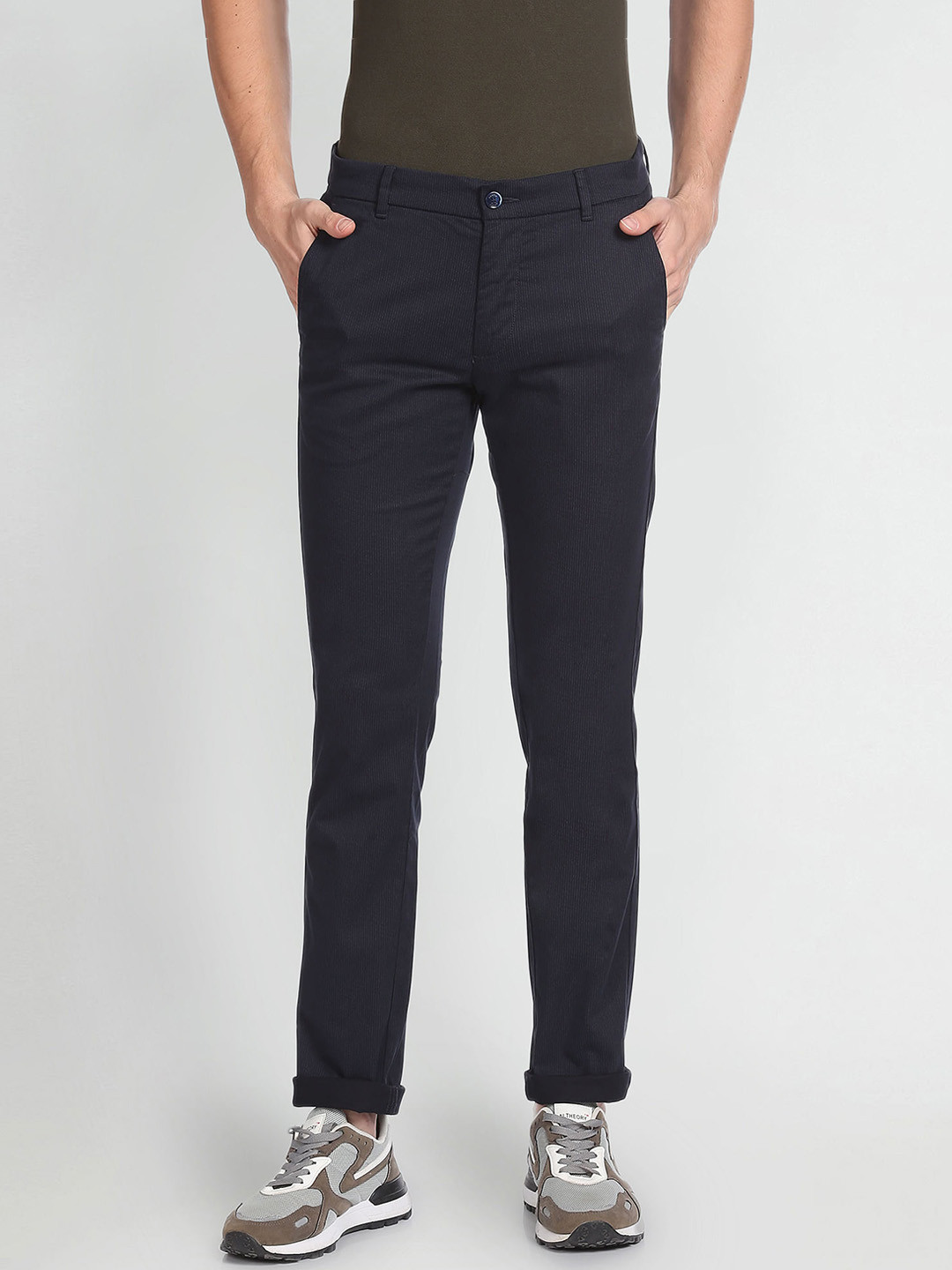 Buy Arrow Sport Men Slim Fit Low Rise Chinos Trousers - Trousers for ...