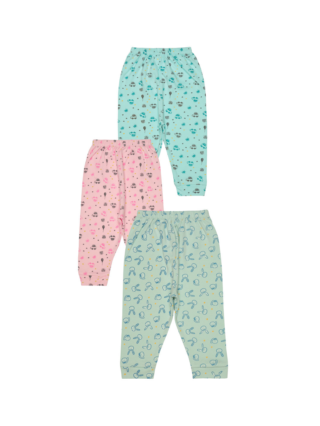 Buy Bodycare Kids Infants Pack Of 3 Assorted Printed Cotton Joggers ...