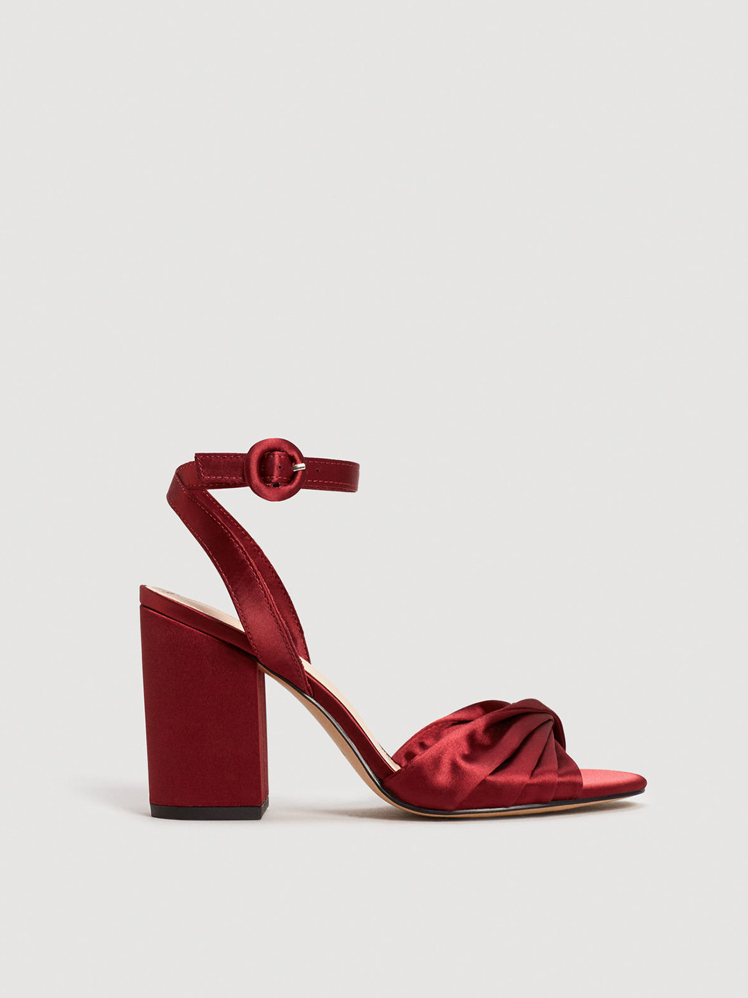 Buy MANGO Women Maroon Solid Sandals - Heels for Women 2393456 | Myntra