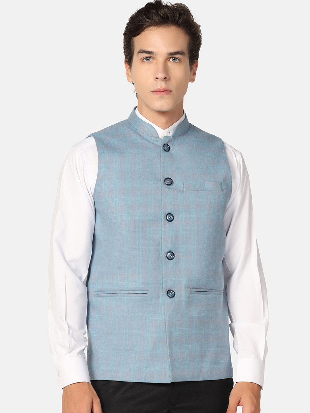 Buy TAHVO Checked Formal Nehru Jacket - Nehru Jackets for Men 23935218 ...