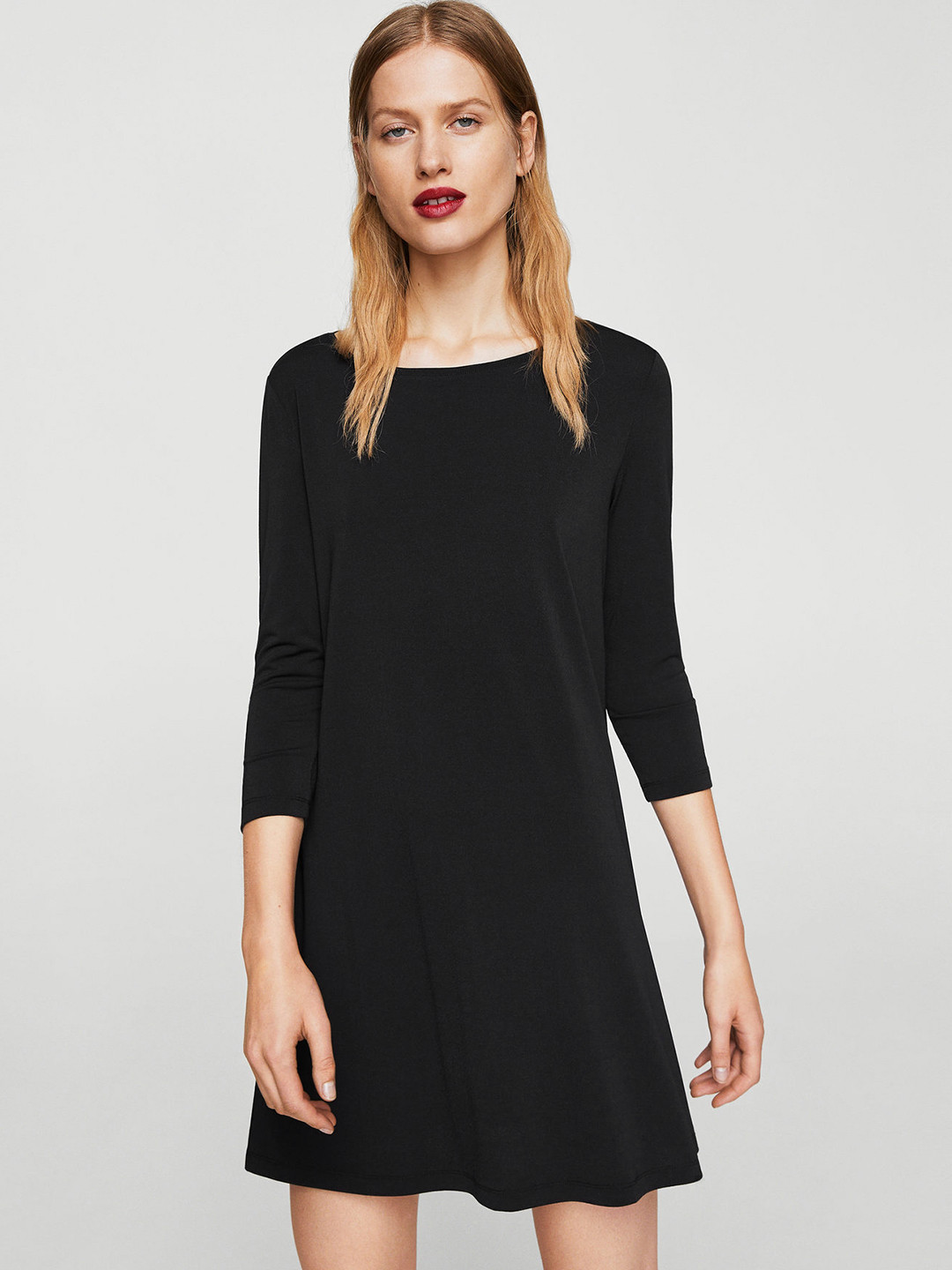 Buy MANGO Women Black Solid A Line Dress - Dresses for Women 2393675 ...