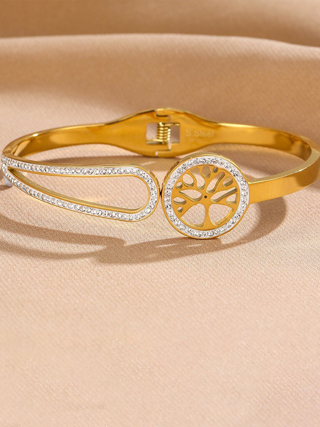 Buy MYKI Women Gold Plated Kada Bracelet - Bracelet for Women 23937124 ...