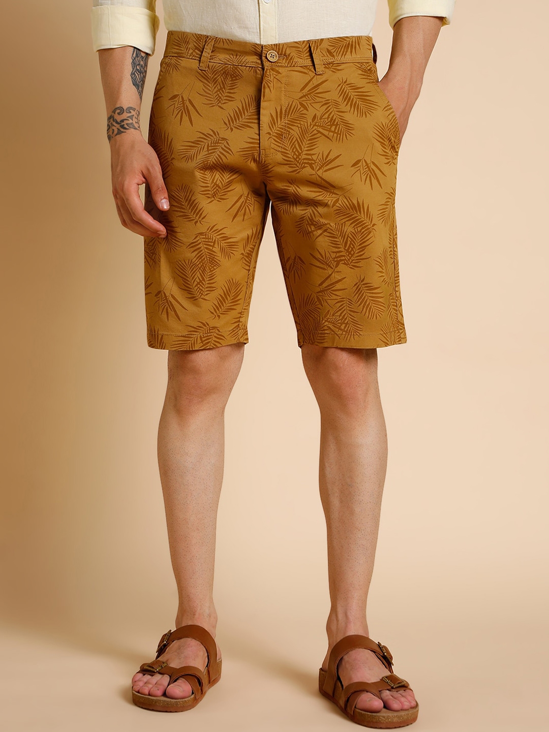 Buy Dennis Lingo Men Floral Printed Slim Fit Cotton Shorts Shorts For
