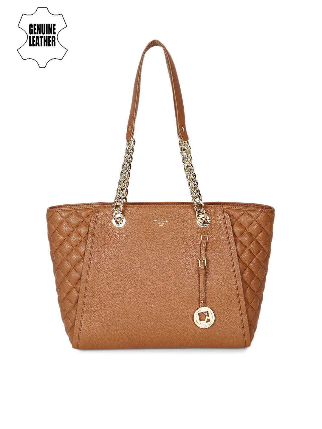 Buy Da Milano Brown Textured Leather Shoulder Bag - Handbags for Women ...