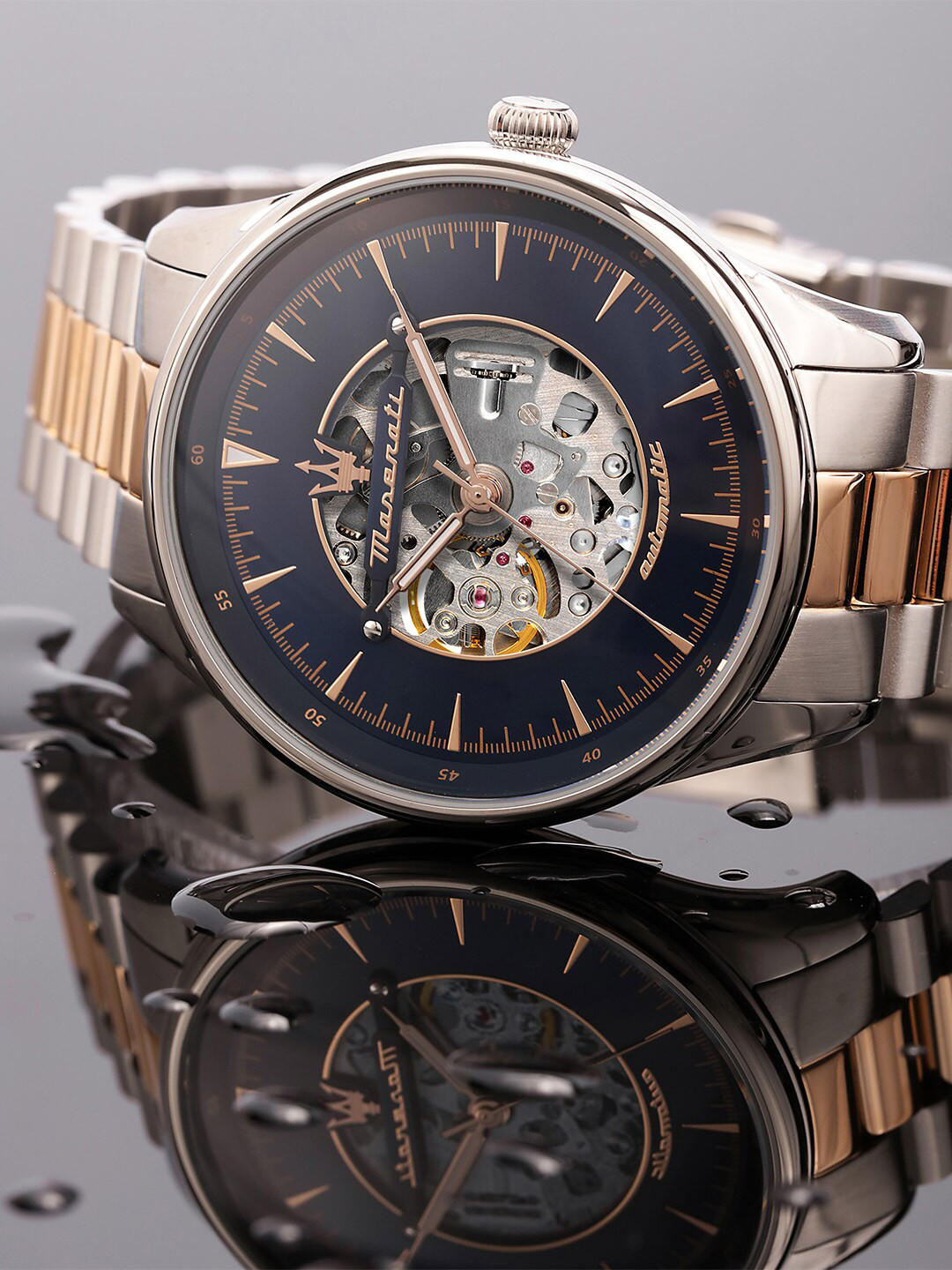 Buy Maserati Classic Skeleton Dial & Stainless Steel Analogue Automatic ...