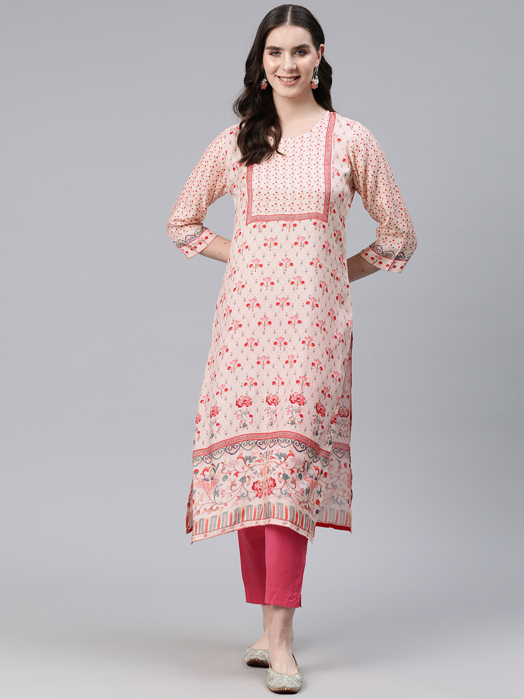 Buy Readiprint Floral Printed Sequinned Kurta - Kurtas for Women ...