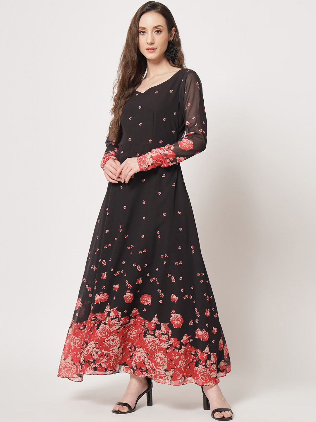 Buy KALINI Floral Printed Gown Ethnic Dress - Ethnic Dresses for Women ...