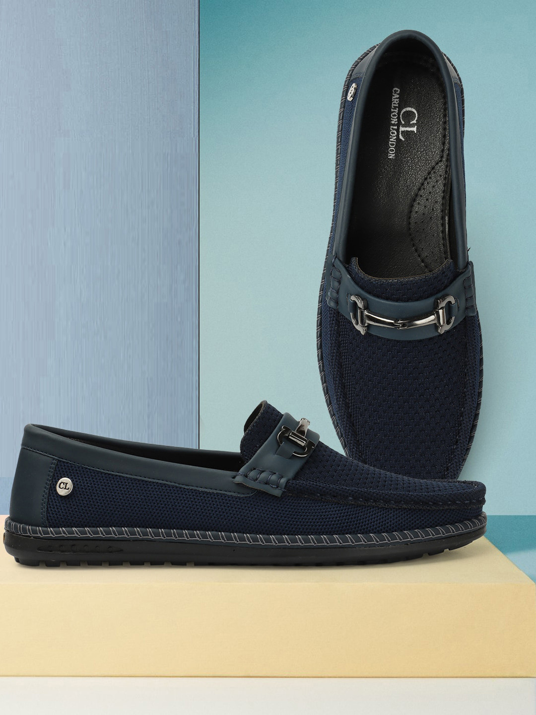 Buy Carlton London Men Lightweight Textured Comfort Insole Horsebit ...