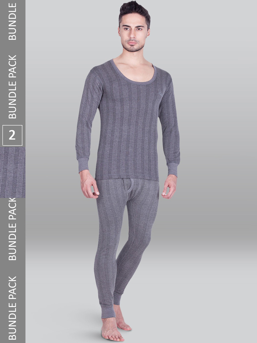 Buy INFERNO Pack Of 2 Ribbed Cotton Thermal Sets - Thermal Set for Men ...